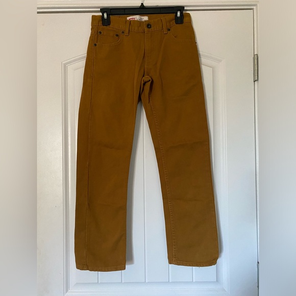 Levi's | Bottoms | Levi Boys Brown Corduroy 53 Slim Straight Jeans 14 ...